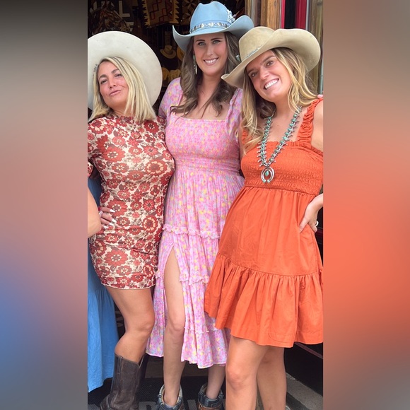 LoveShackFancy | Dresses | Love Shack Fancy Pink Floral Slit Dress ...